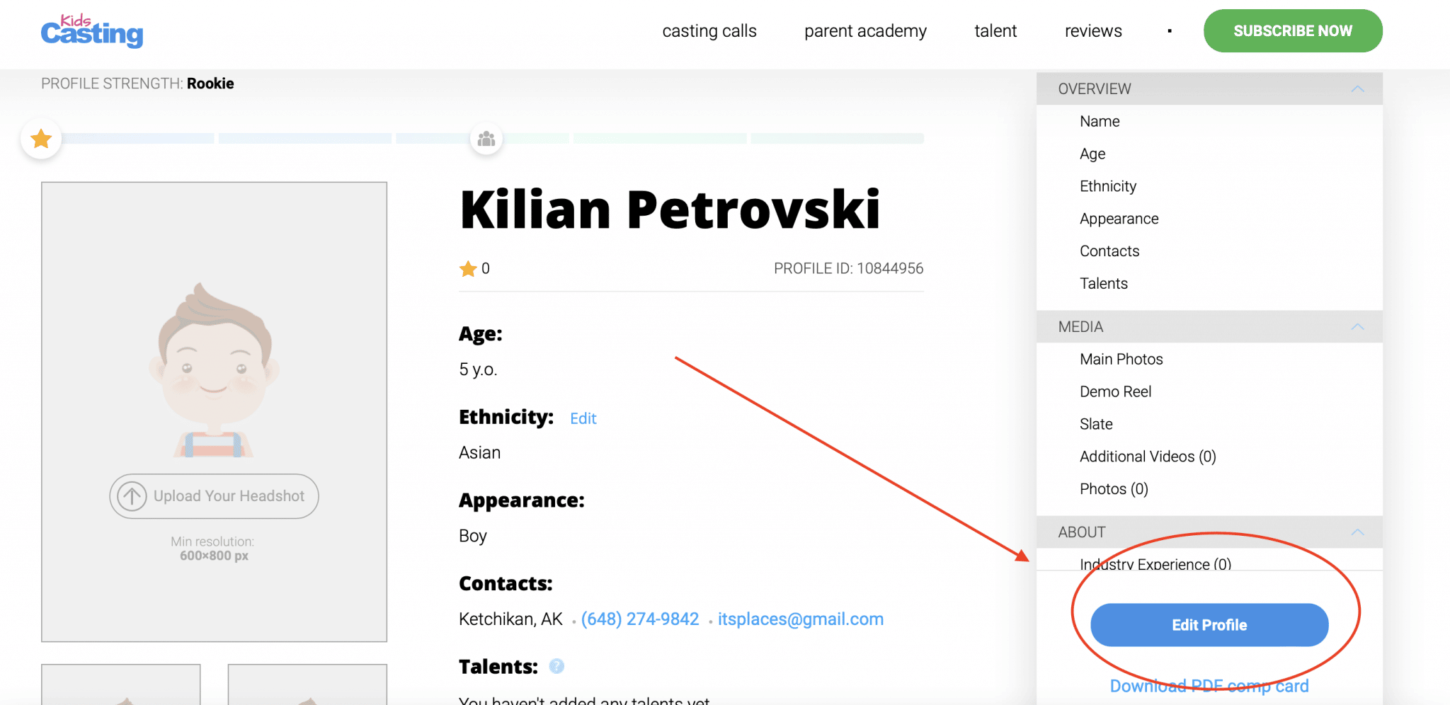 What should be included in a casting profile for kids? • Casting ...
